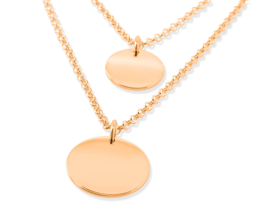 KETTE ROSÉ VERGOLDET LAYER KETTE NAMENSKETTE DAMENSCHMUCK – Galwani