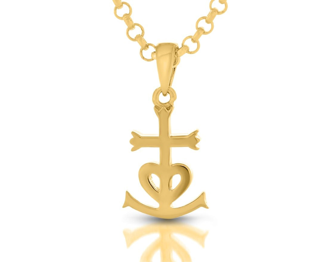 SCHMUCKSET VERGOLDET ANHÄNGER GLAUBE LIEBE HOFFNUNG – Galwani